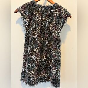 True Craft | Tops | True Craft Boho Floral Frayed Edge Tie Neck Blouse ...